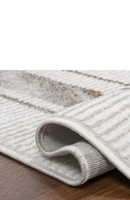 JONATHAN Y Athens Classic Border Marble Pattern High-low Area Rug - Silver/gold