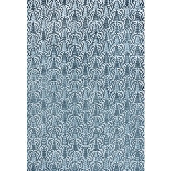 JONATHAN Y Porter Geometric Art Deco Fan Pattern High-low Area Rug - Navy/cream
