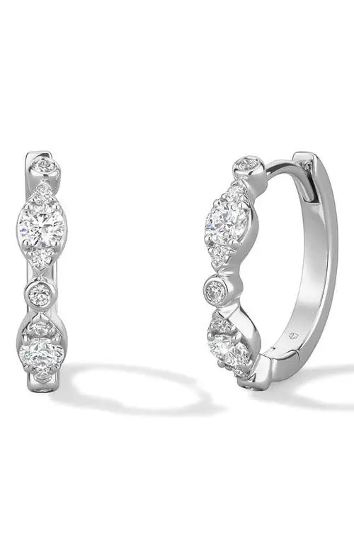 Hearts On Fire Regal Diamond Hoop Earrings - White Gold/ Diamond