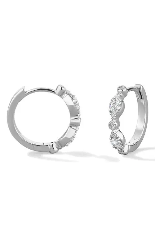 Hearts On Fire Regal Diamond Hoop Earrings - White Gold/ Diamond