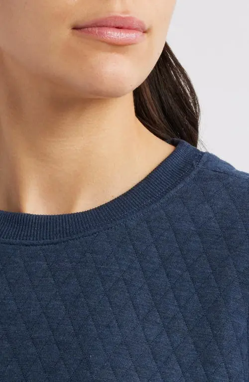 Marine Layer Corbet Quilted Sweatshirt - Navy Heather