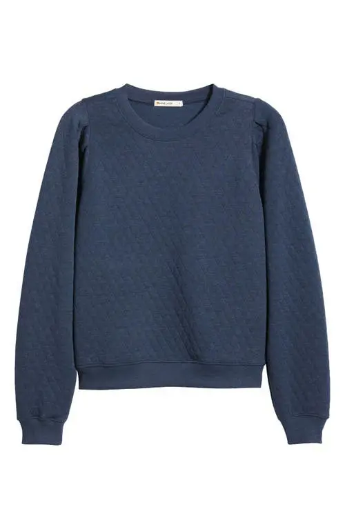 Marine Layer Corbet Quilted Sweatshirt - Navy Heather