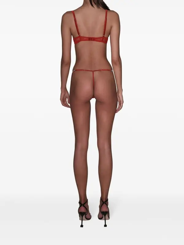 FLEUR DU MAL Bouquet Lace Scooped Balconette Bra - Red