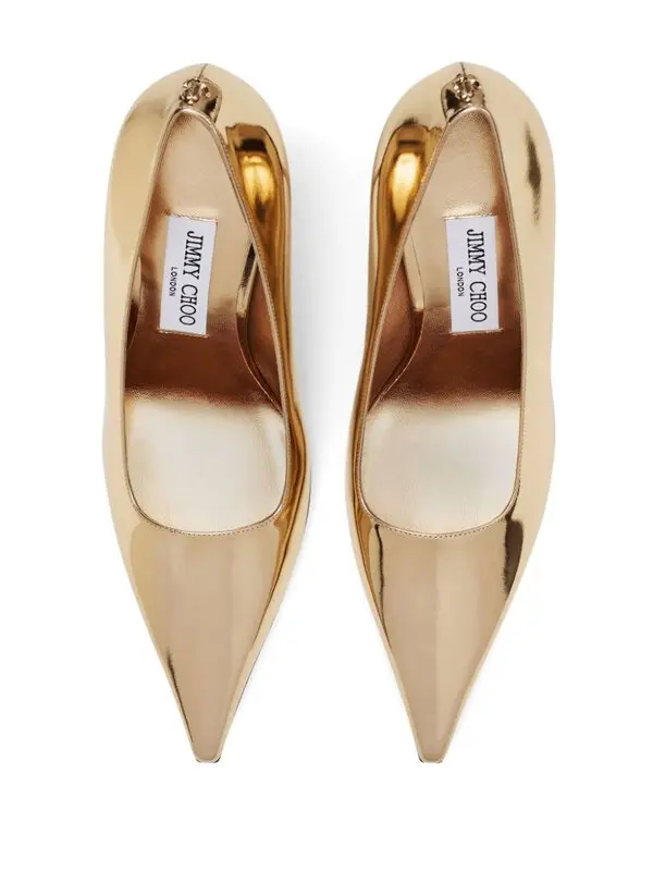 JIMMY CHOO ゴールド ハイヒール Jimmy Choo Ixia 95 Pumps - Gold - 50% Off | Editorialist