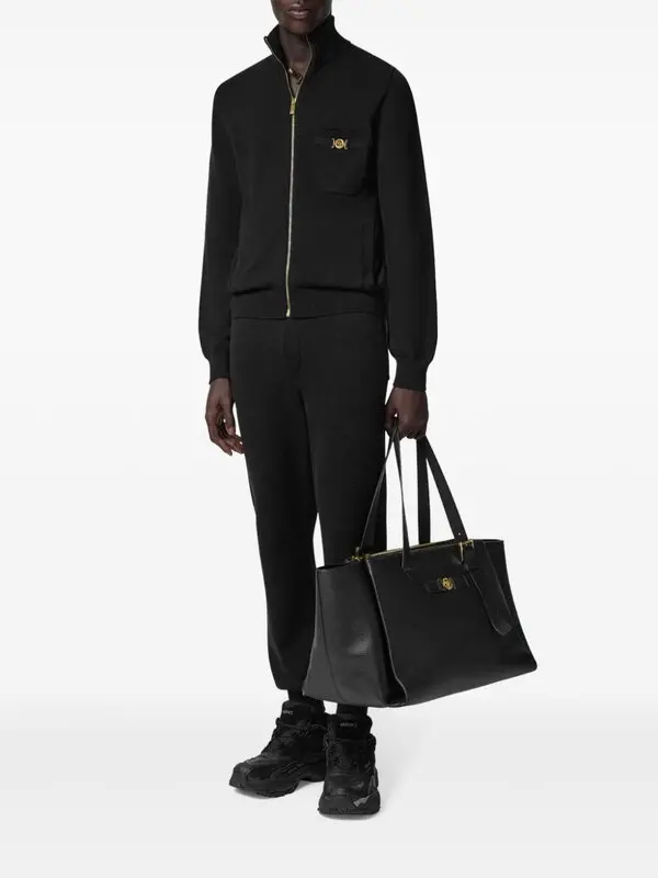 Versace Zip-up Sweater - Black