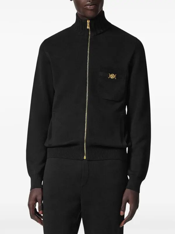 Versace Zip-up Sweater - Black