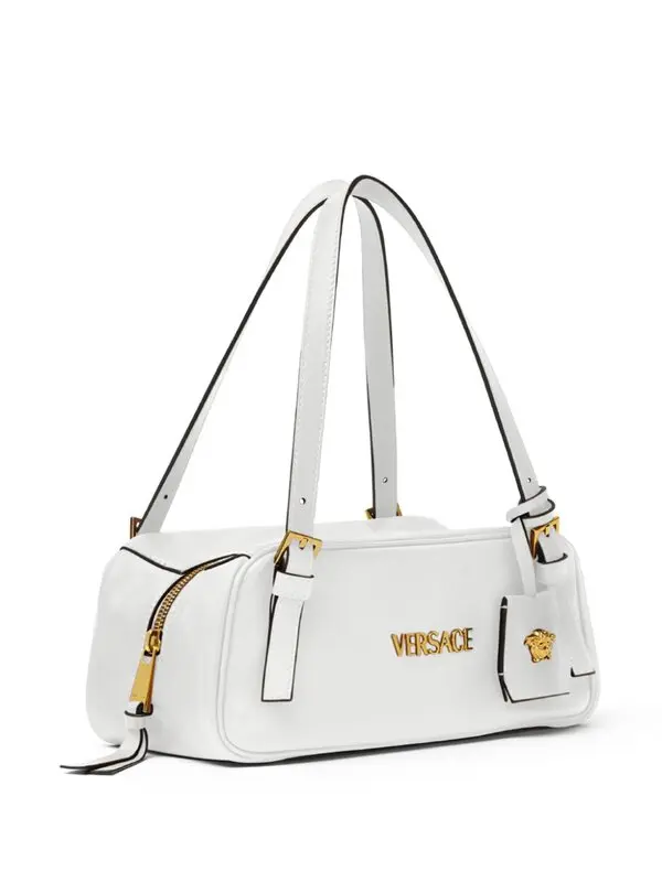 Versace Tag Bowling Shoulder Bag - White