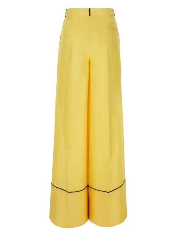 Bally Silk Palazzo Trousers - Yellow