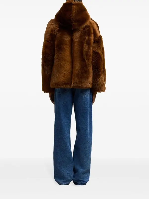 AMI Paris Lamb Shearling Hooded Jacket