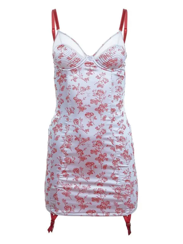 FLEUR DU MAL Bebe Rose-jacquard Slip Dress