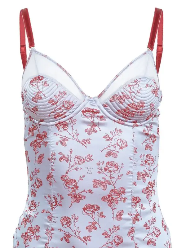 FLEUR DU MAL Bebe Rose-jacquard Slip Dress