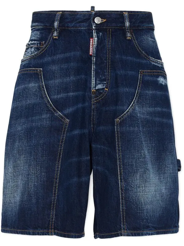 Dsquared2 Cotton Denim Shorts - Blue