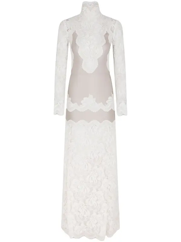 Rabanne Lace Jersey Maxi Dress