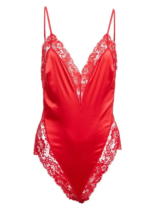 FLEUR DU MAL Venus Lace Teddy - Red