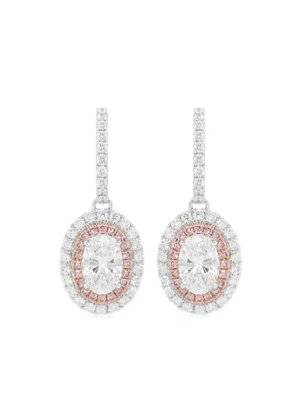 HYT JEWELRY 18kt White Gold Diamond Drop Earrings - Silver