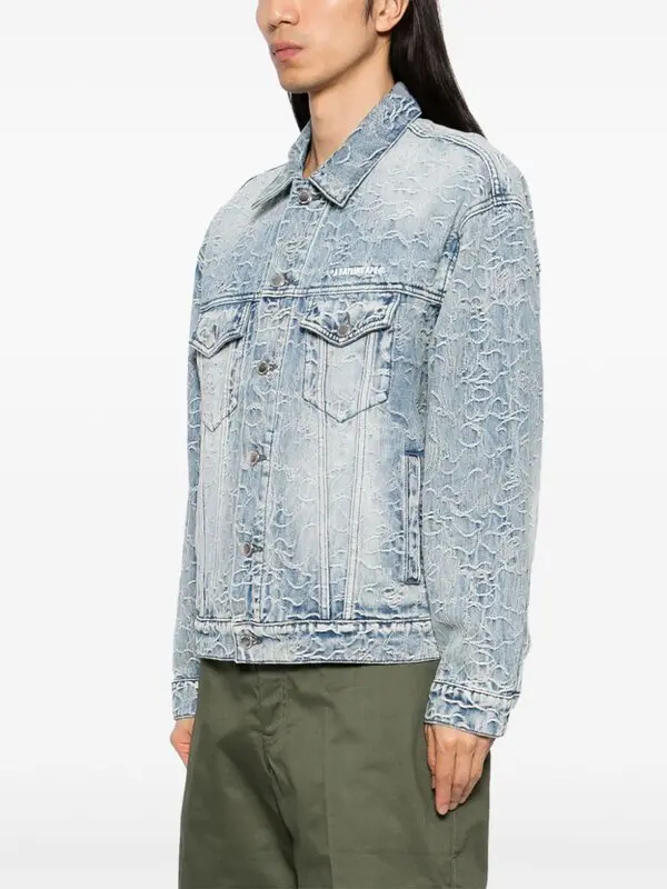 A BATHING APE Logo-embroidered Denim Jacket - Blue