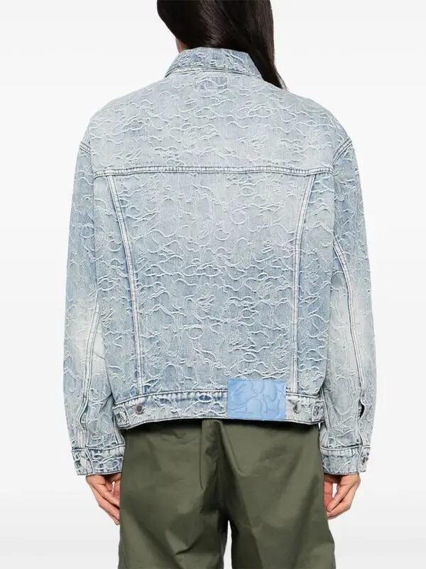 A BATHING APE Logo-embroidered Denim Jacket - Blue