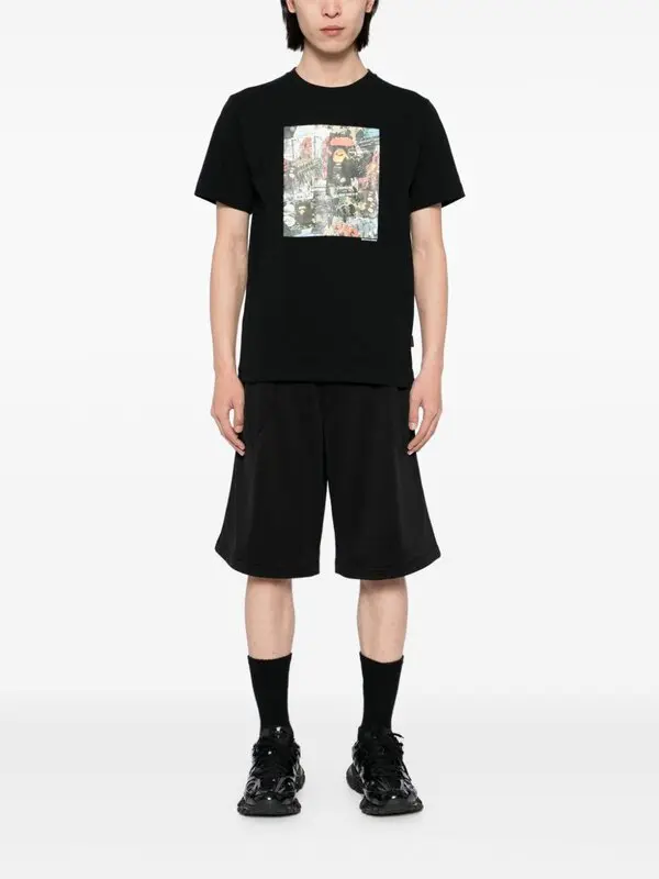 A BATHING APE Flyer-printed T-shirt - Black