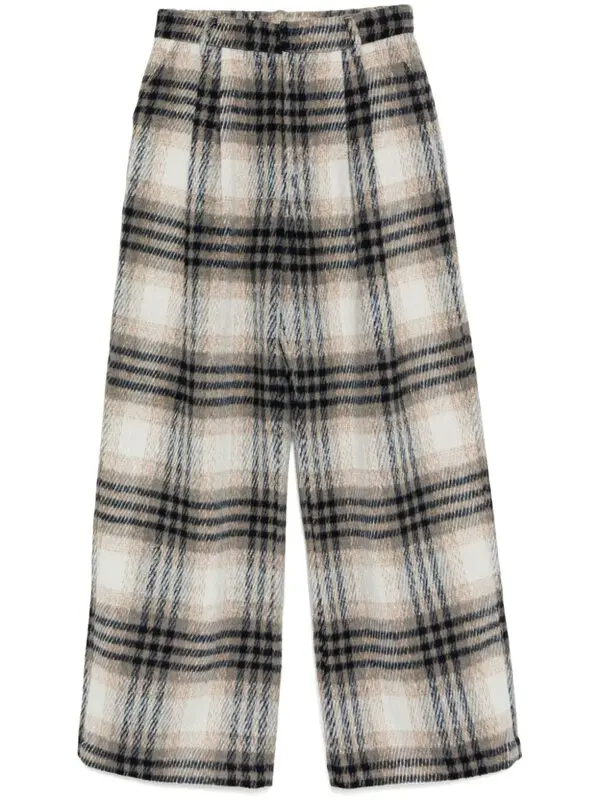 B+AB Check Tucked Trousers