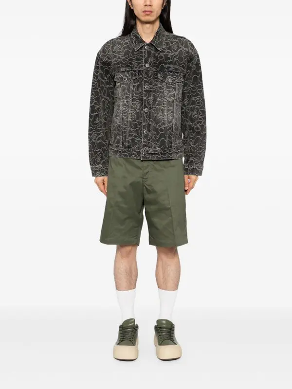 A BATHING APE Logo-embroidered Denim Jacket - Black