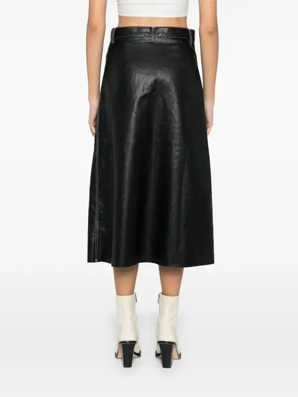 B+AB Contrast Stitching Midi Skirt