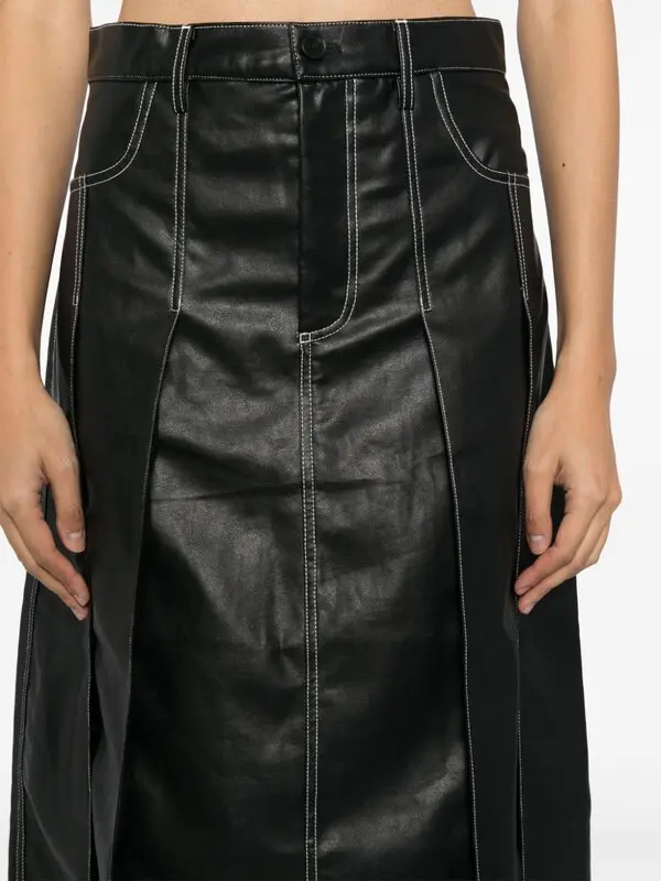 B+AB Contrast Stitching Midi Skirt