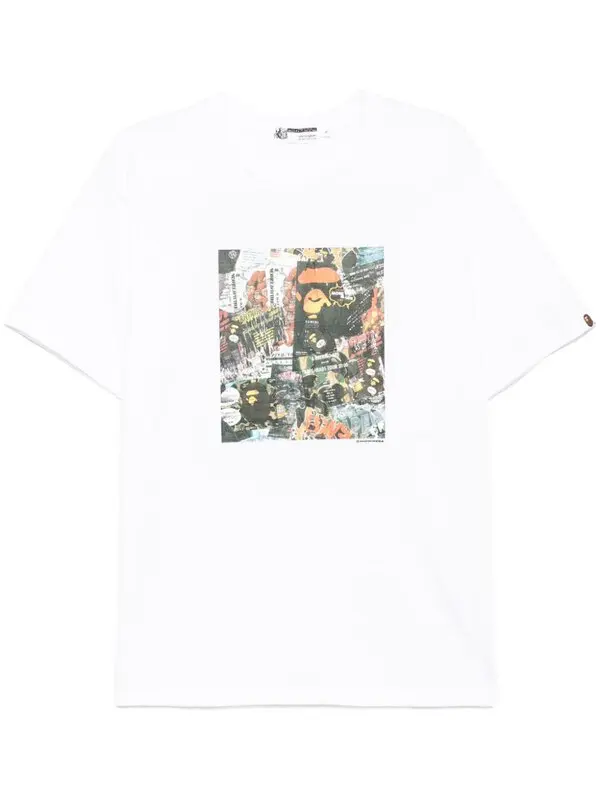 A BATHING APE Flyer-printed T-shirt - White
