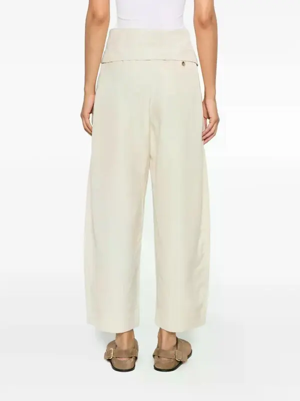 JW Anderson Fold-over Wide-leg Trousers - Neutrals