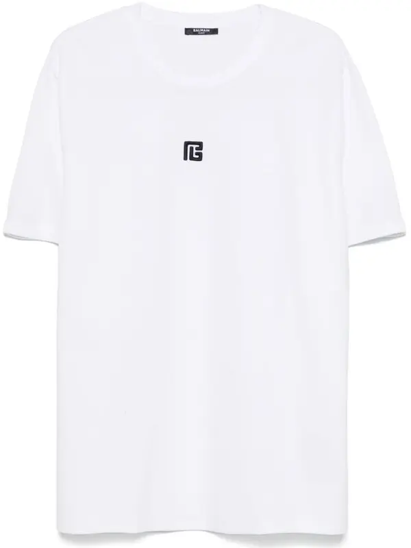 Balmain Logo-embroidered T-shirt - White