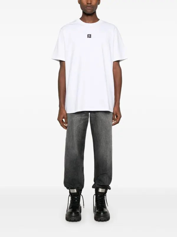 Balmain Logo-embroidered T-shirt - White
