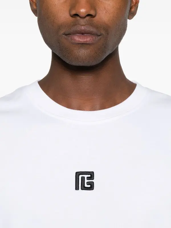 Balmain Logo-embroidered T-shirt - White