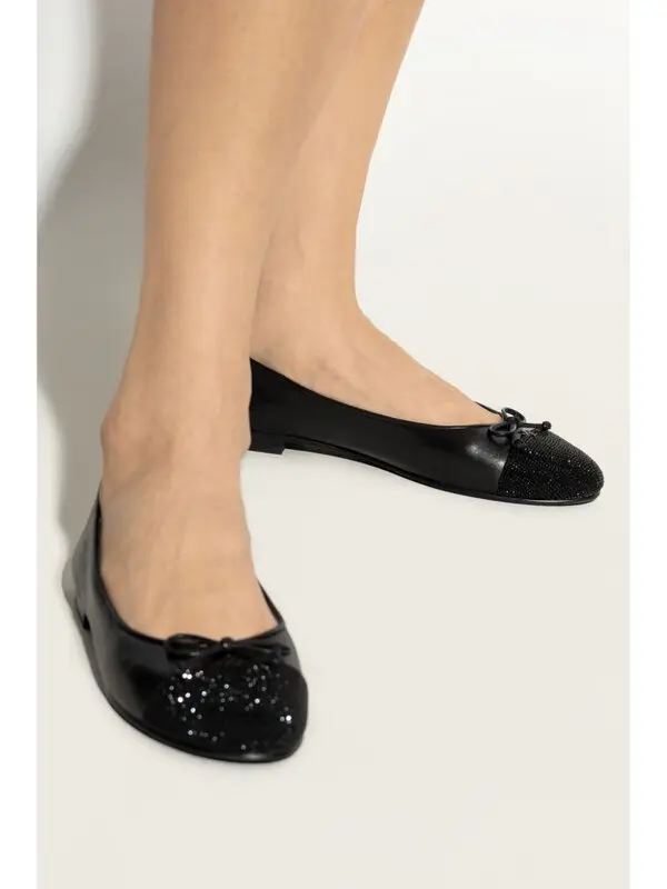 Tory Burch Leather Ballet Flats - Black