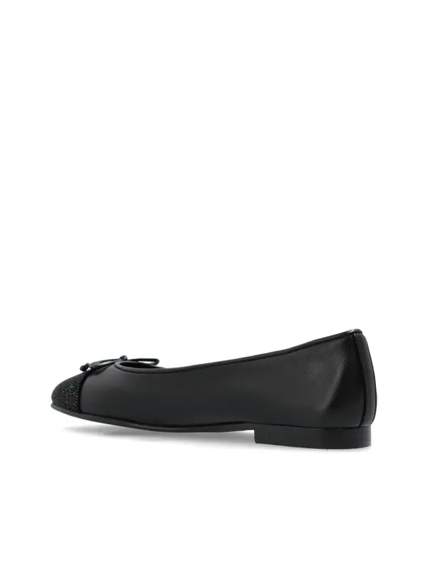 Tory Burch Leather Ballet Flats - Black