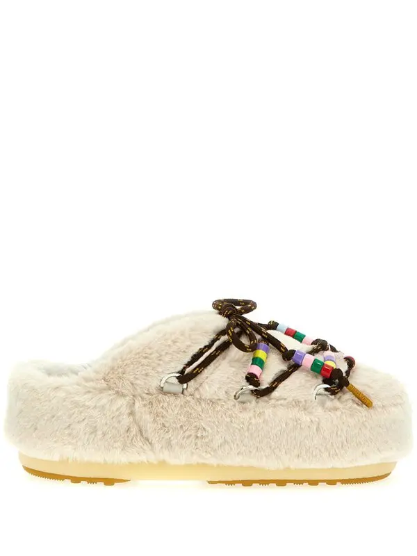 Moon Boot Faux-fur Beads Mules