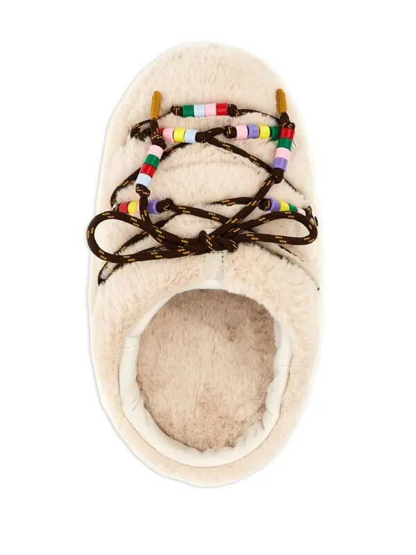 Moon Boot Faux-fur Beads Mules