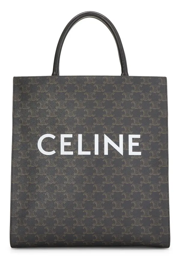 Celine Triomphe Coated Vertical Cabas - Black