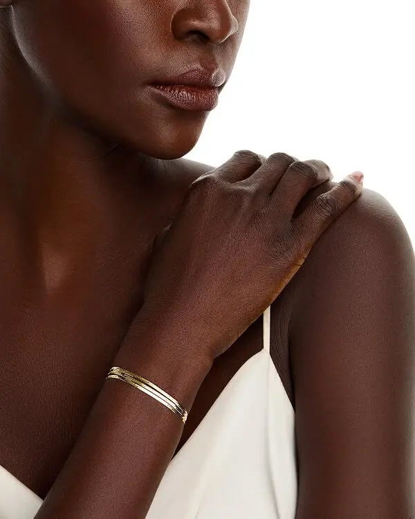 Bloomingdale'S Herringbone Link Three Strand Bracelet