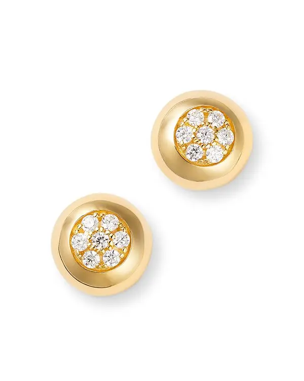Bloomingdale'S Diamond And Yellow Stud Earrings - Gold