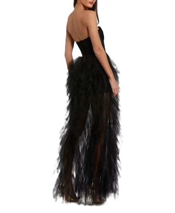 Mac Duggal Ieena Collection Strapless Bustier Gown - Black