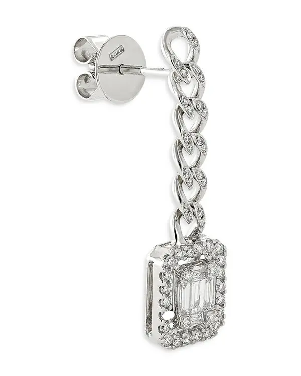 ZYDO 18k Gold Groumette Link Diamond Dangling Earrings
