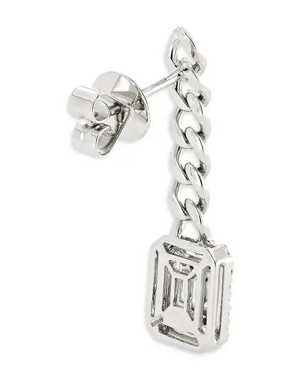ZYDO 18k Gold Groumette Link Diamond Dangling Earrings