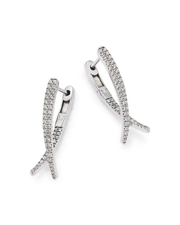 Bloomingdale'S Diamond Crossover Earrings - White