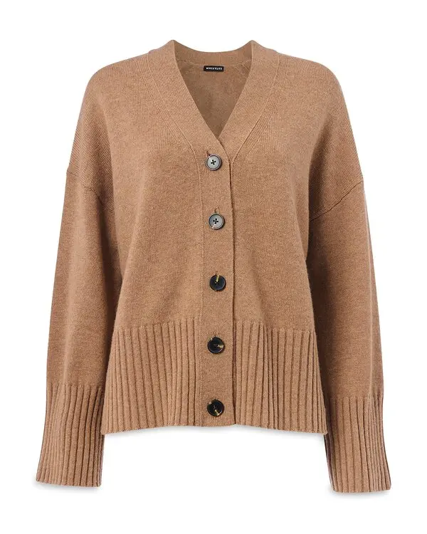Whistles Button-front Wool-cashmere Cardigan