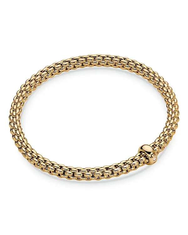 FOPE 18k Yellow Solo Diamond Rondelle Flex Bracelet - Gold
