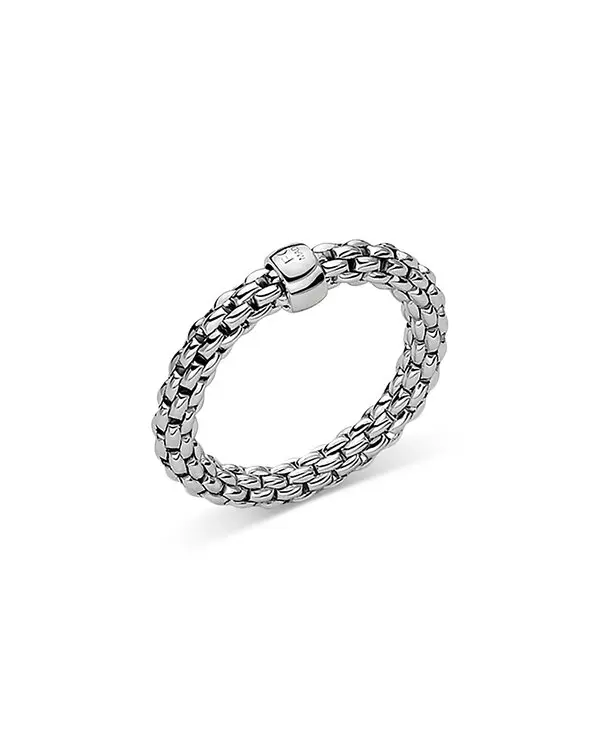 FOPE 18k Prima Rondelle Flex Ring - White