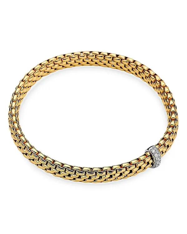 FOPE 18k Vendome Diamond Rondelle Flex Bracelet - Gold