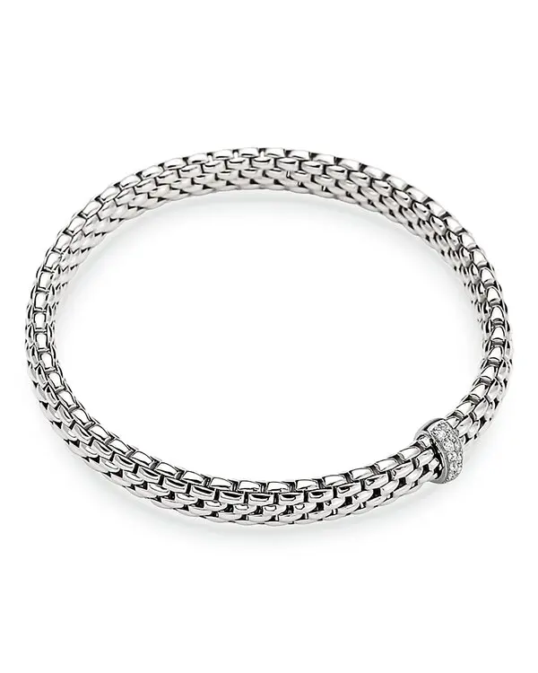 FOPE 18k Vendome Diamond Rondelle Flex Bracelet - White Gold