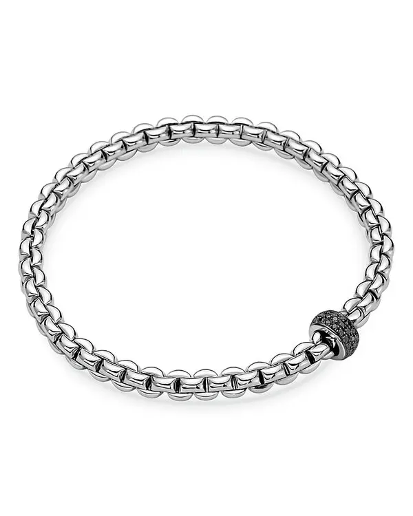 FOPE 18k White Gold Eka Diamond Flex'it Bracelet - Black/white