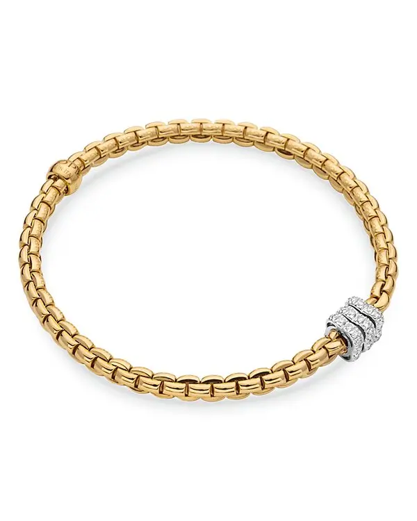 FOPE 18k Yellow Eka Diamond Flex'it Bracelet - Gold