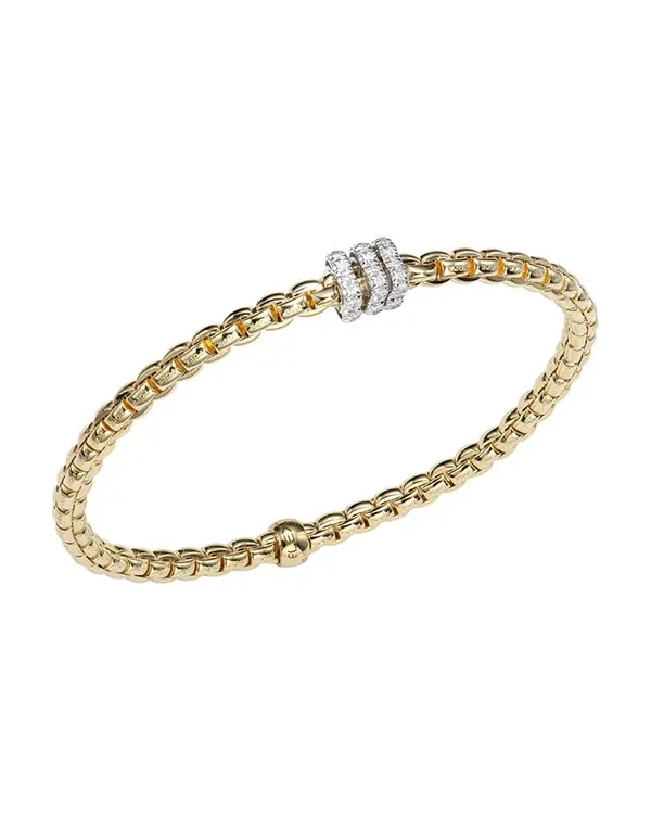 FOPE 18k Yellow Eka Diamond Flex'it Bracelet - Gold